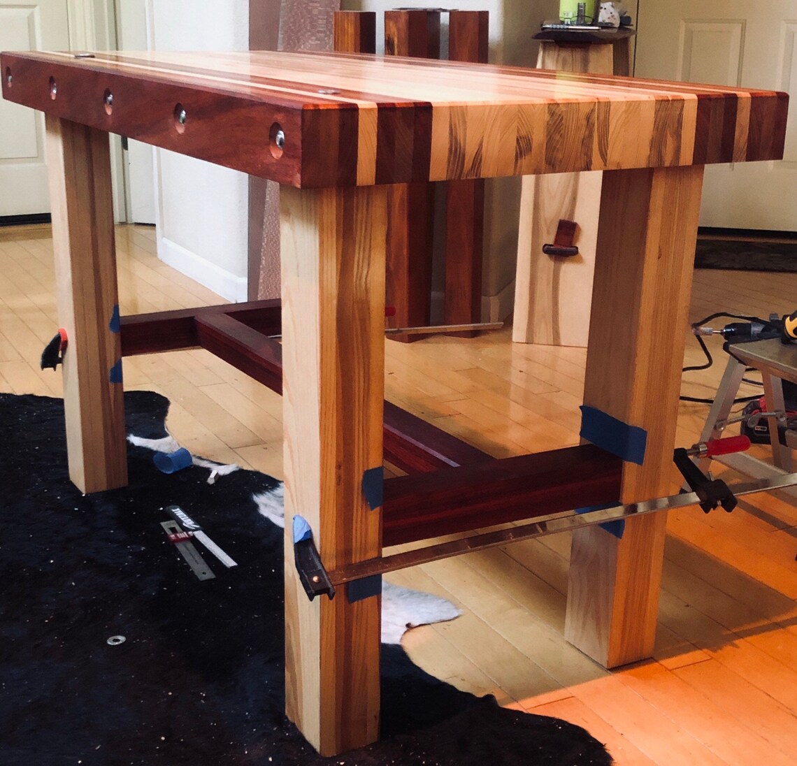 Hardwood Butcher Block Style Kitchen Island Work Station - Etsy