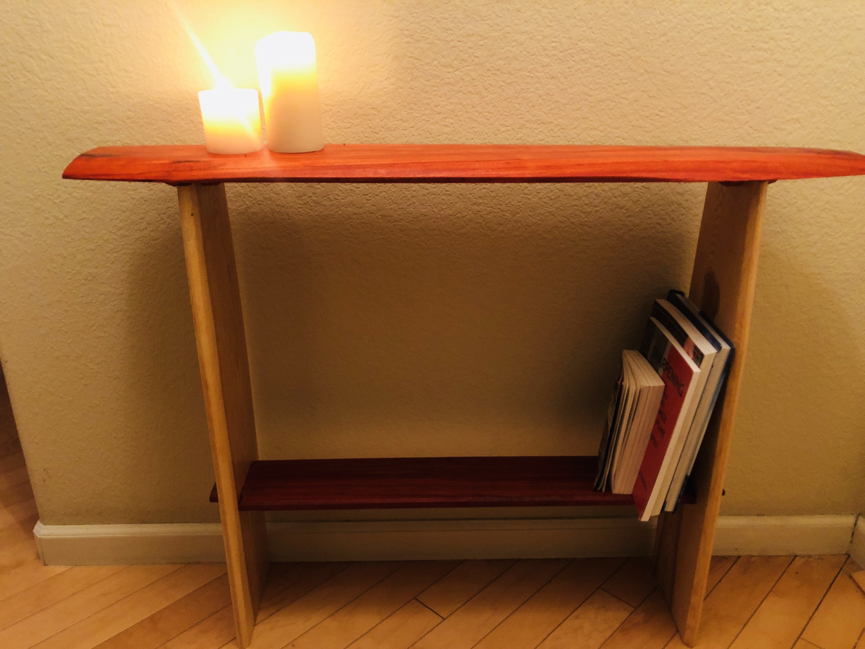 Minimalist Console Table Solid African Paduck & Ash - Etsy