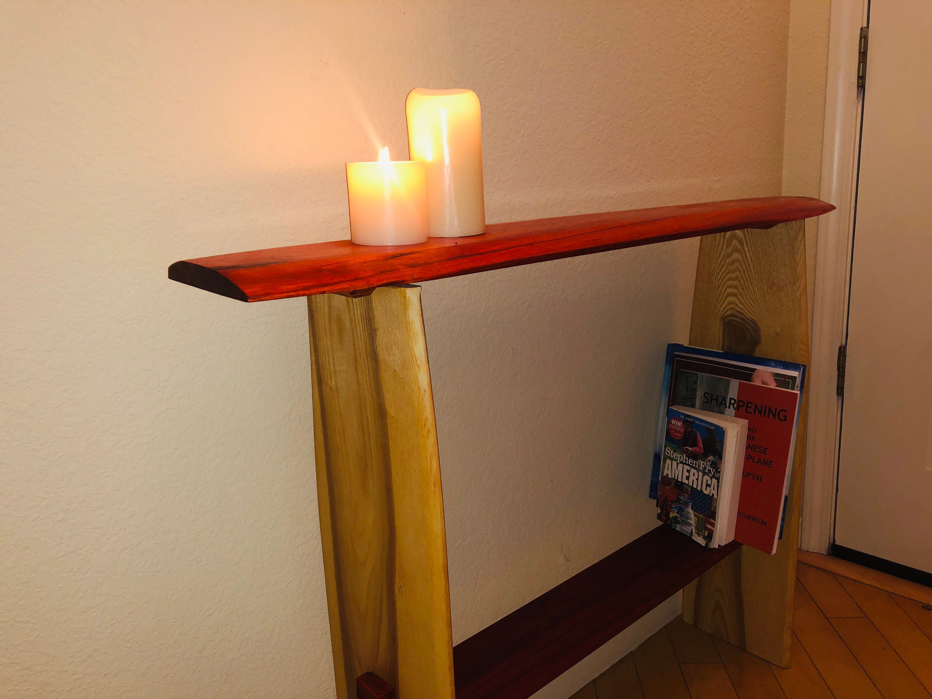 Minimalist Console Table Solid African Paduck & Ash - Etsy