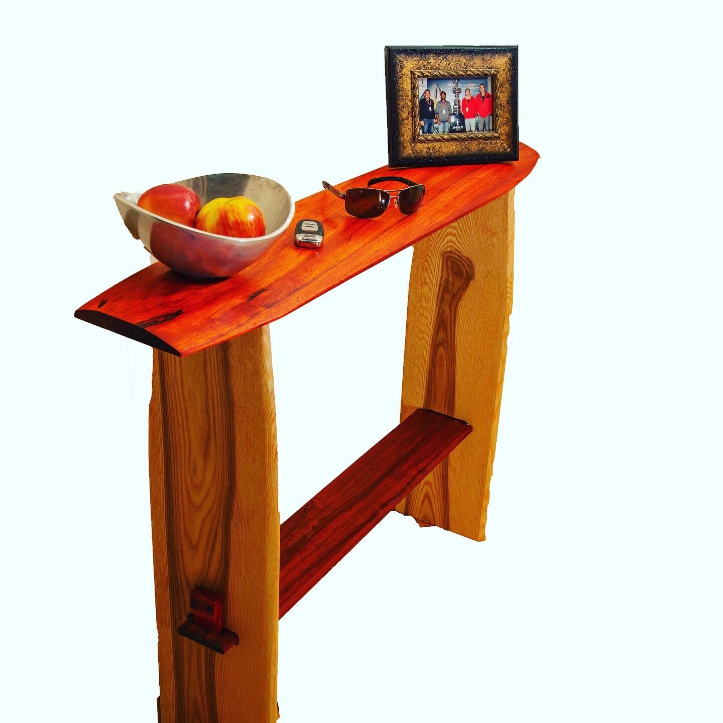 Minimalist Console Table Solid African Paduck & Ash - Etsy