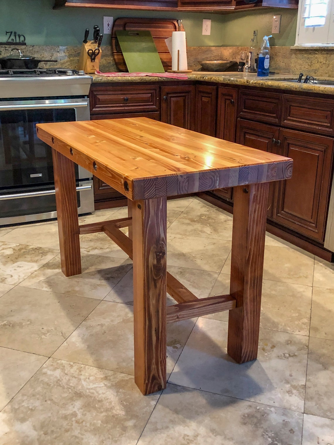 Butcher Block Desk /small Kitchen Table / Workstation / Side Table - Etsy