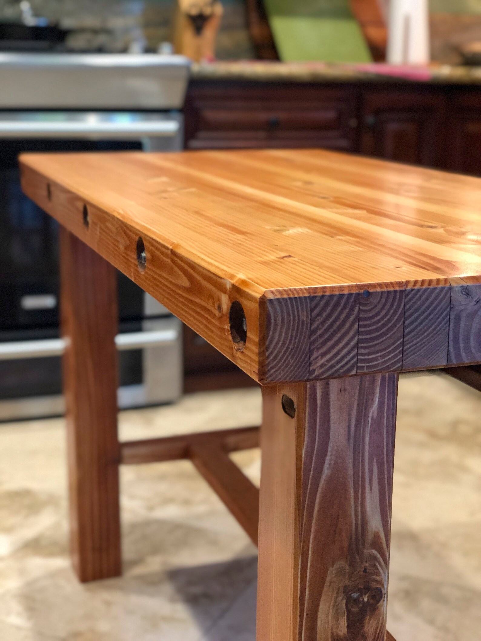 Butcher Block Desk /small Kitchen Table / Workstation / Side Table - Etsy