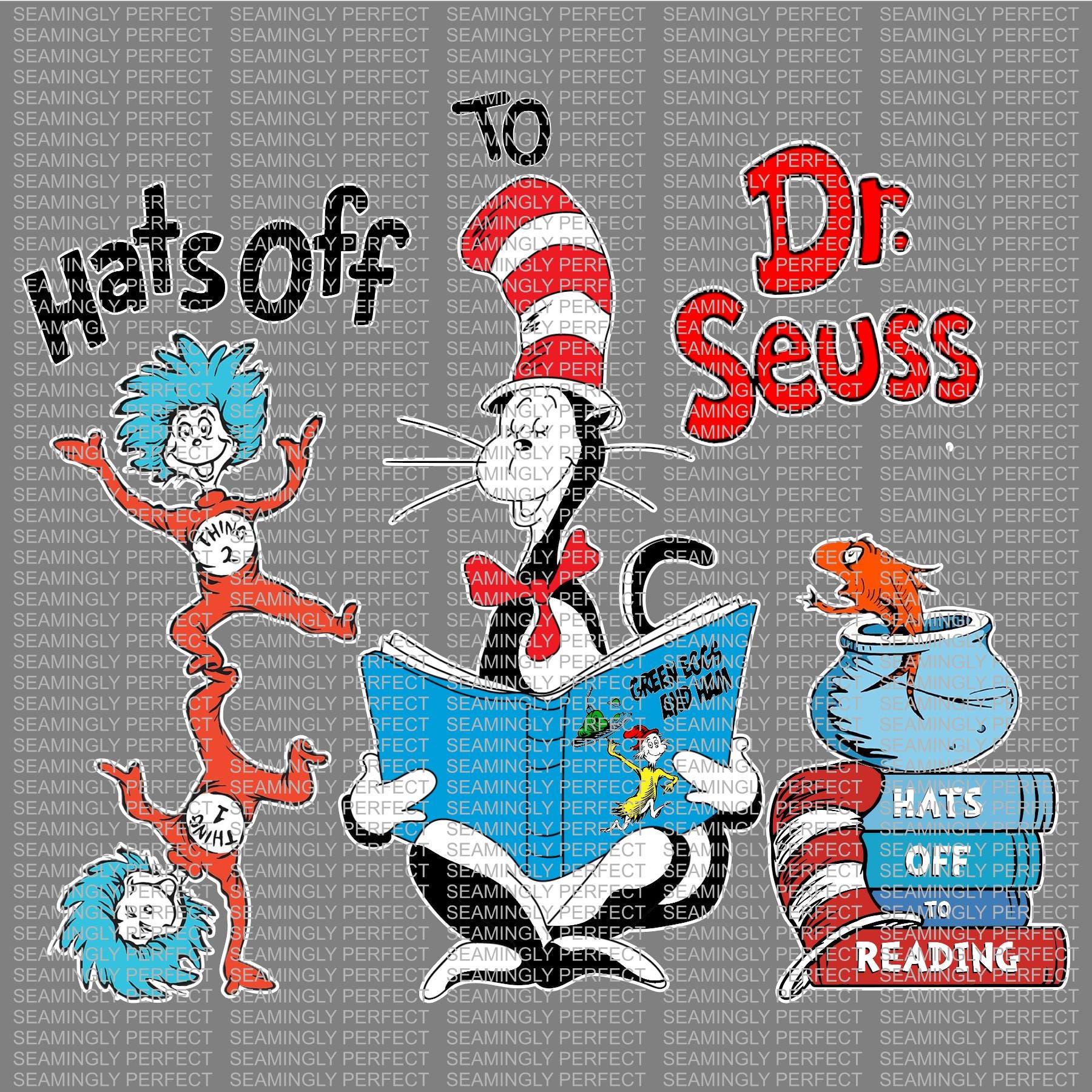 Hats off to Dr. Seuss PNG, Dr. Seuss Week PNG, Cat in the Hat PNG - Etsy