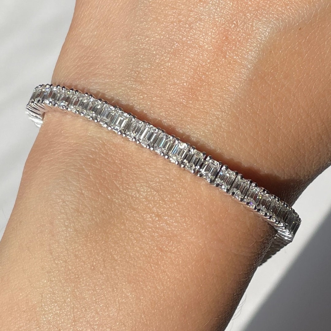 Emerald Cut Diamond Tennis Bracelet - Etsy
