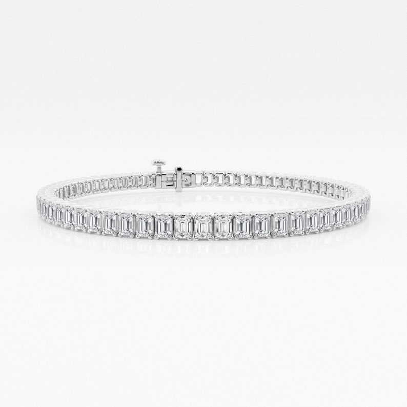 Emerald Cut Diamond Tennis Bracelet T For Her For Wedding For
