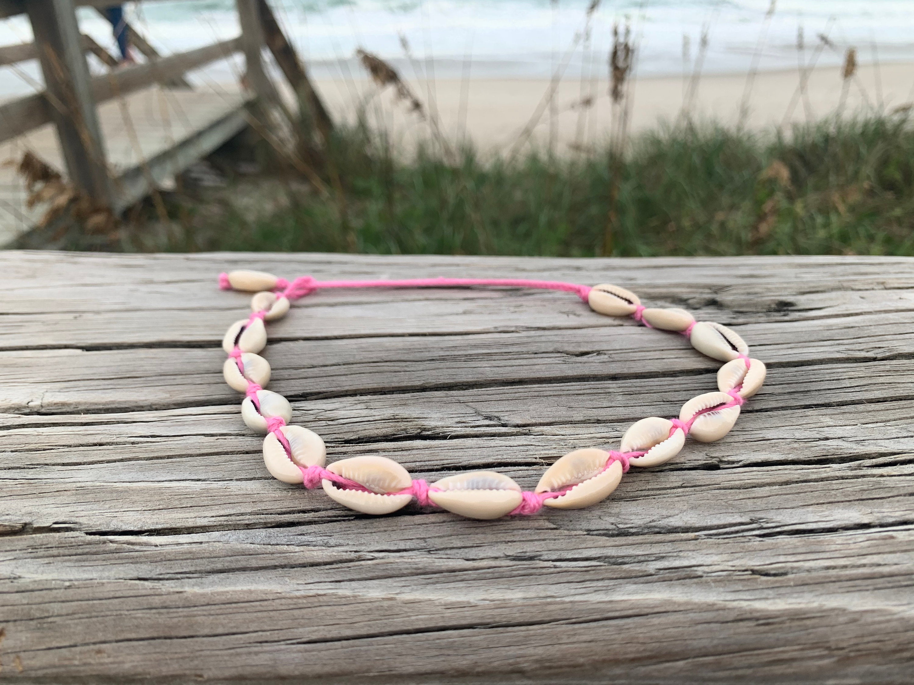 Pretty In Pink Cowrie Shell Necklace | Etsy