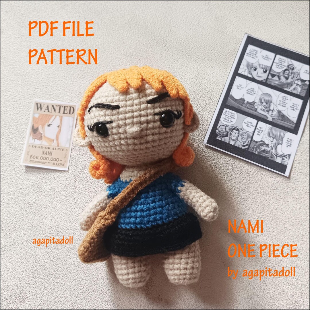 Pirate Nami One Piece Crochet Pattern, Amigurumi Anime, Crochet Doll ...