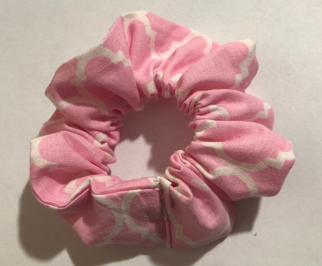Pink Scrunchie With White Accents - Etsy