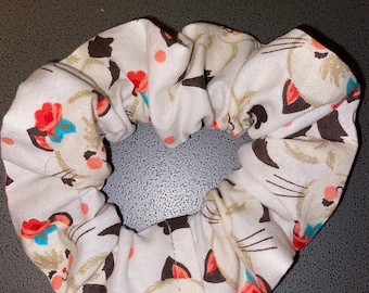 Tabby Kittens Cats Felines Pink Fabric Hair Scrunchie, Womans ...