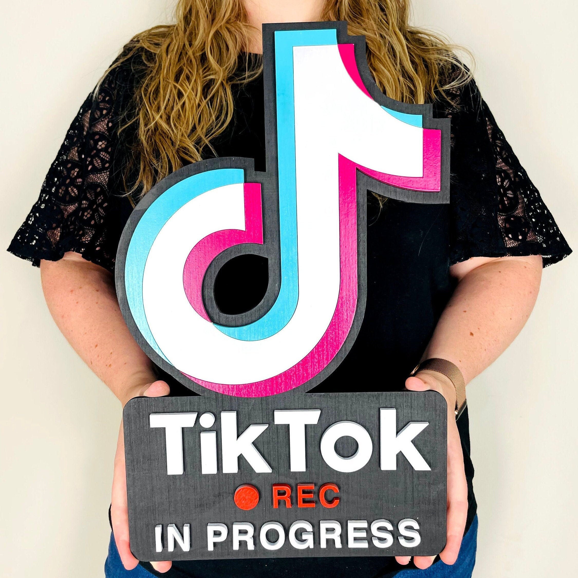Large TikTok 3D Wall Sign Recording in Progress TikTok | Etsy