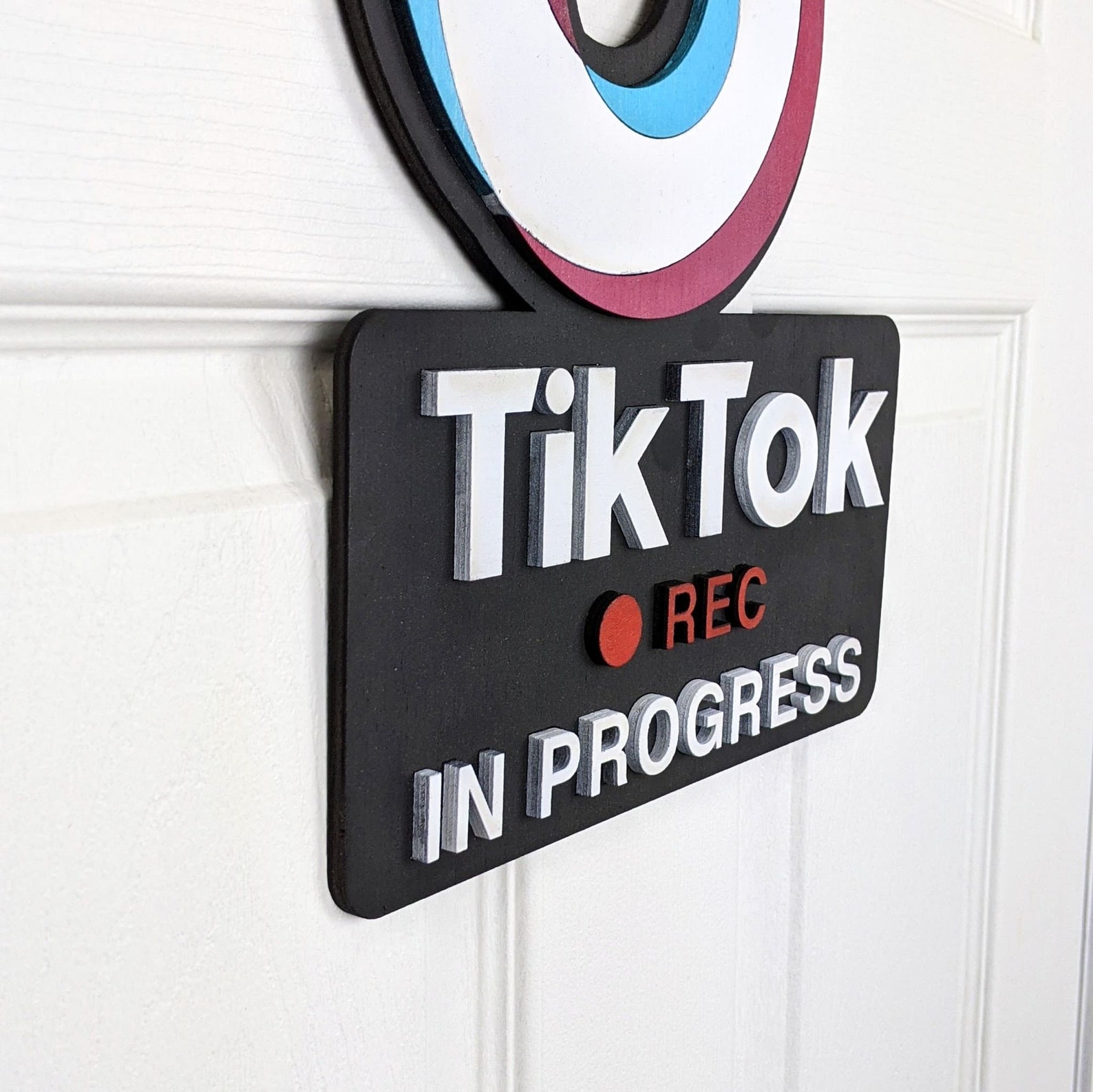 Large TikTok 3D Wall Sign Recording in Progress TikTok | Etsy