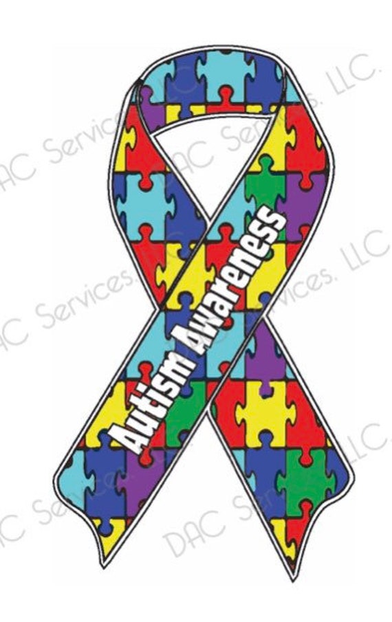 Autism Awareness Ribbon Decal - Etsy