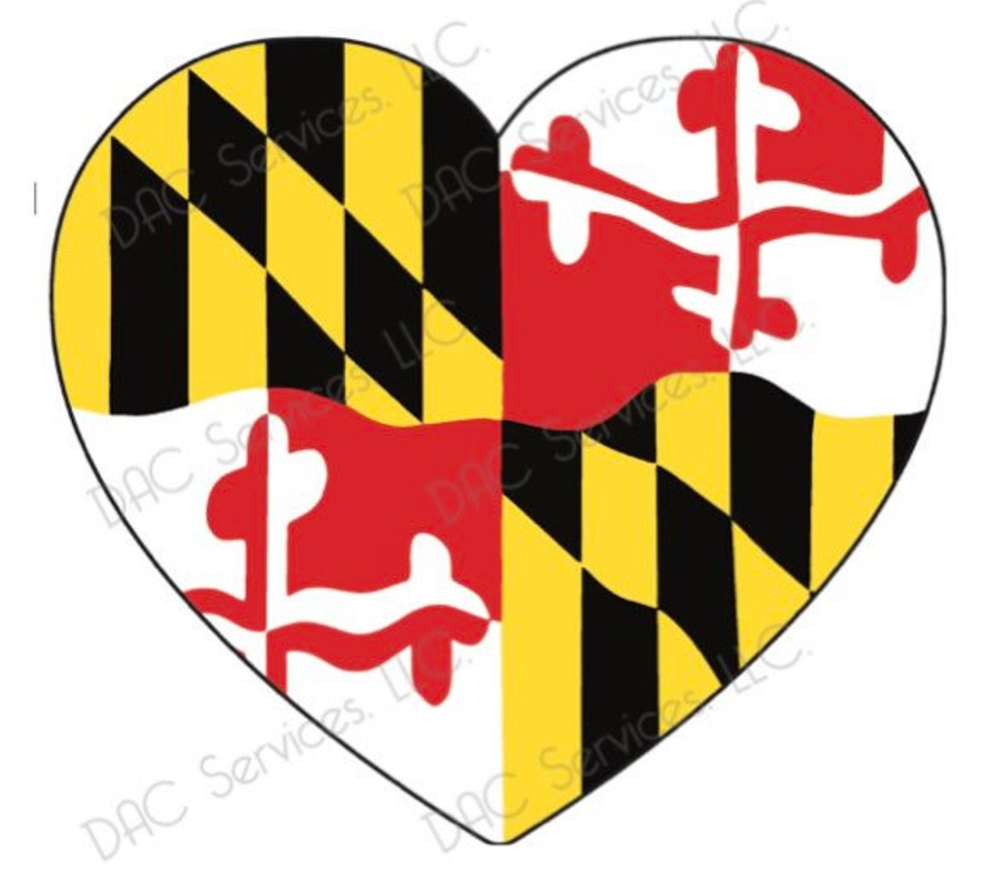 Maryland Flag Heart - Etsy