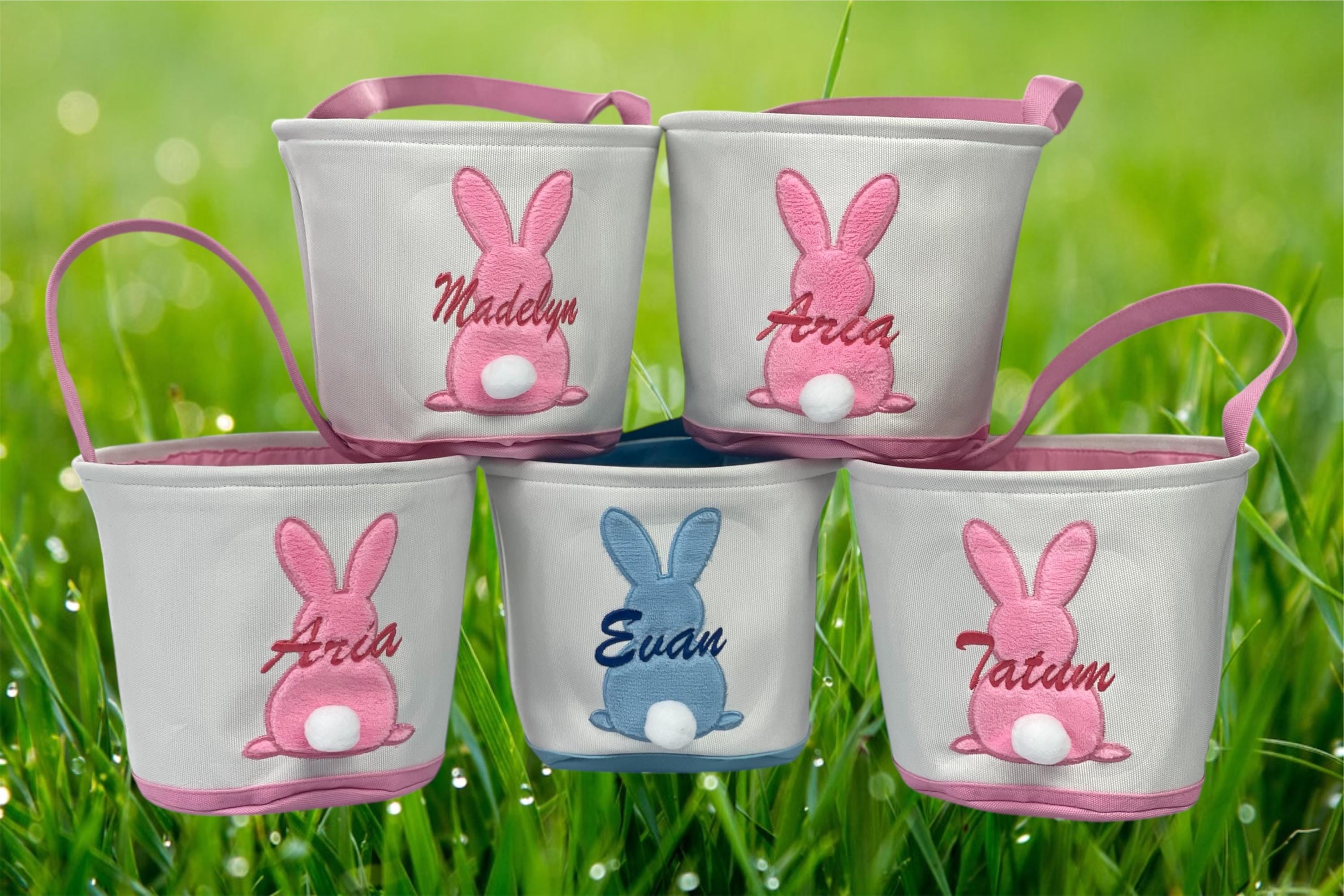 Custom Embroidered Easter Baskets - Etsy