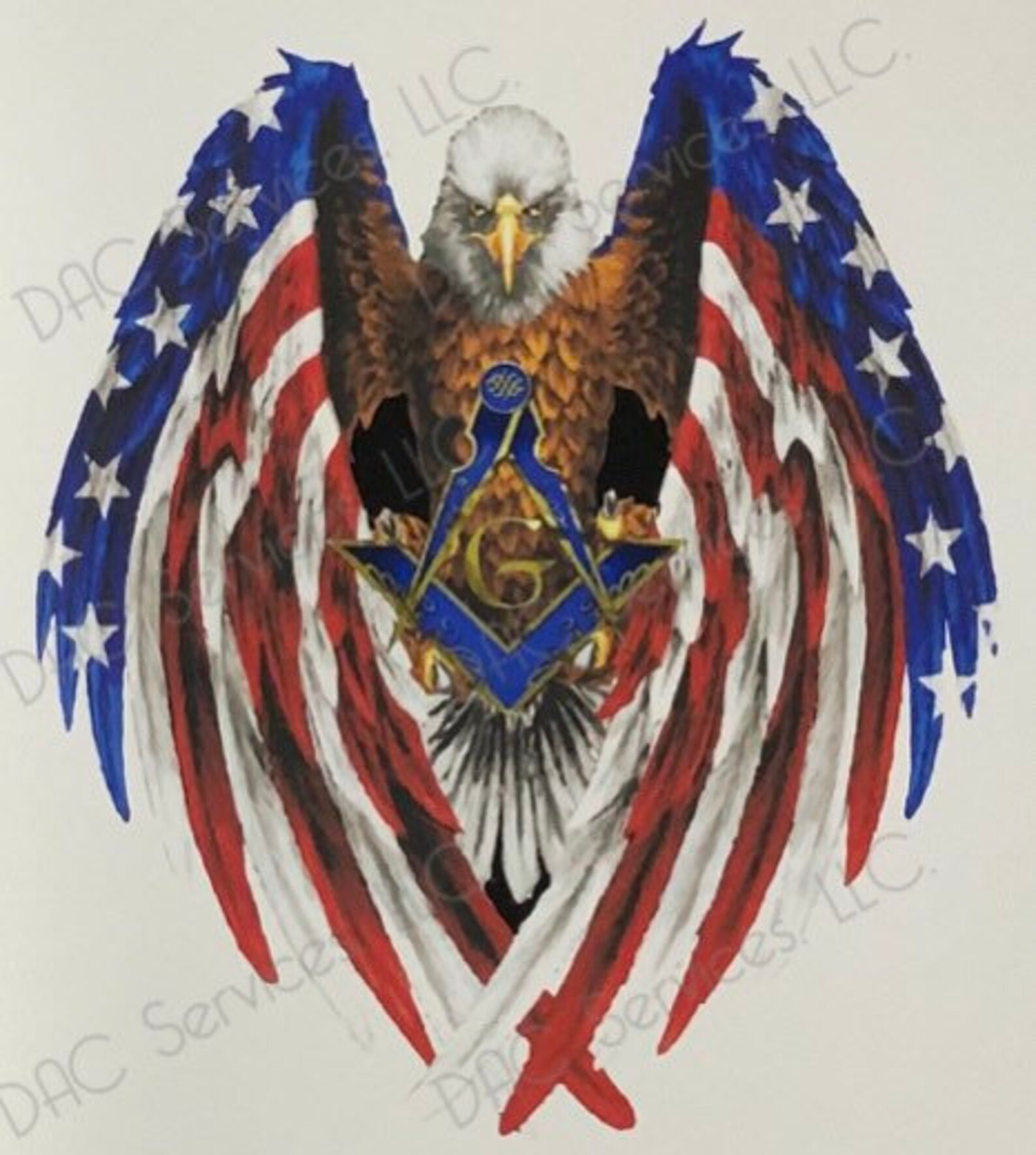 Masonic American Flag Eagle Decal Sticker - Etsy Denmark