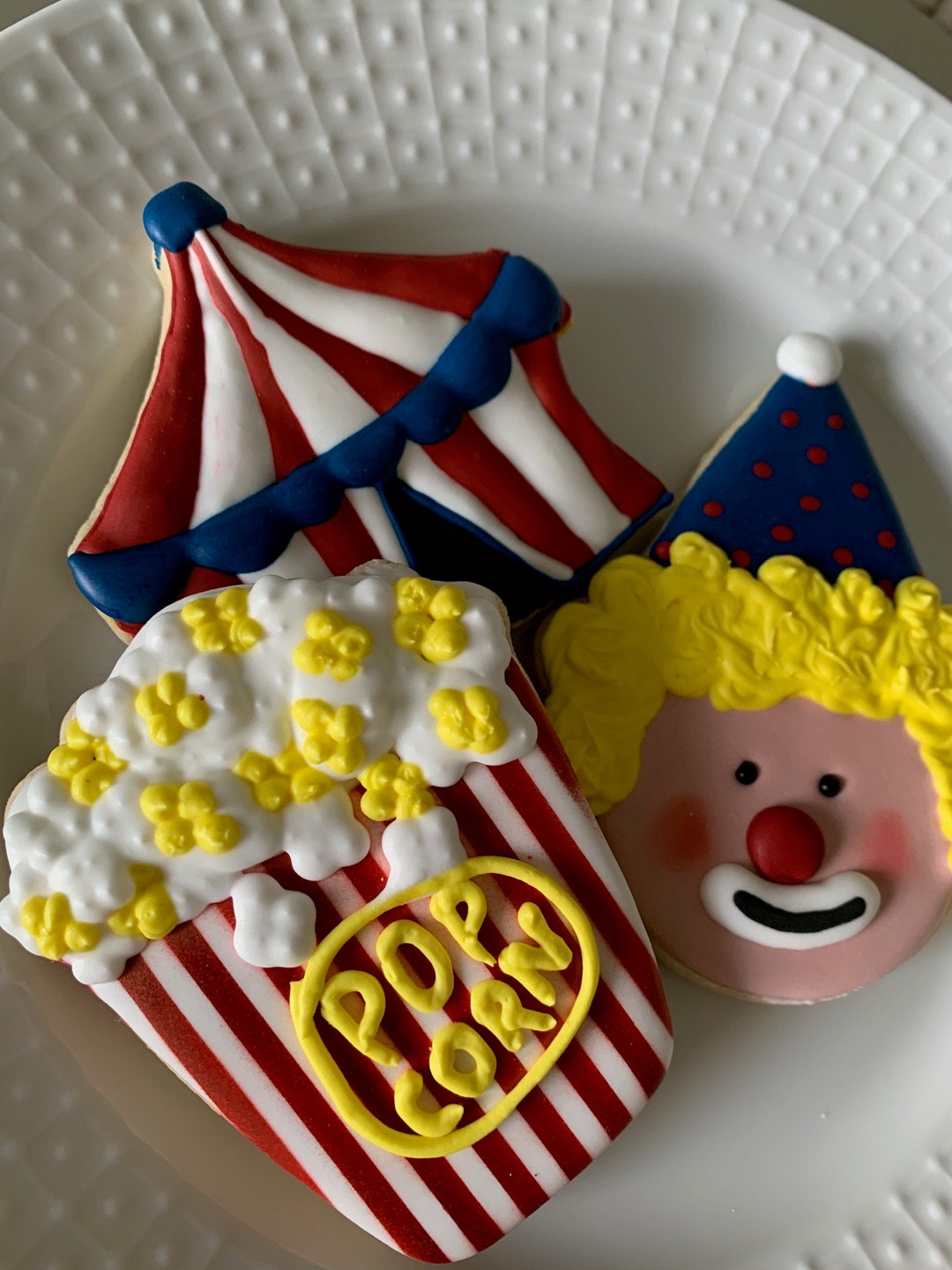 Circus Theme Cookies: Tent, Clown, Popcorn Decorated Cookies - Etsy