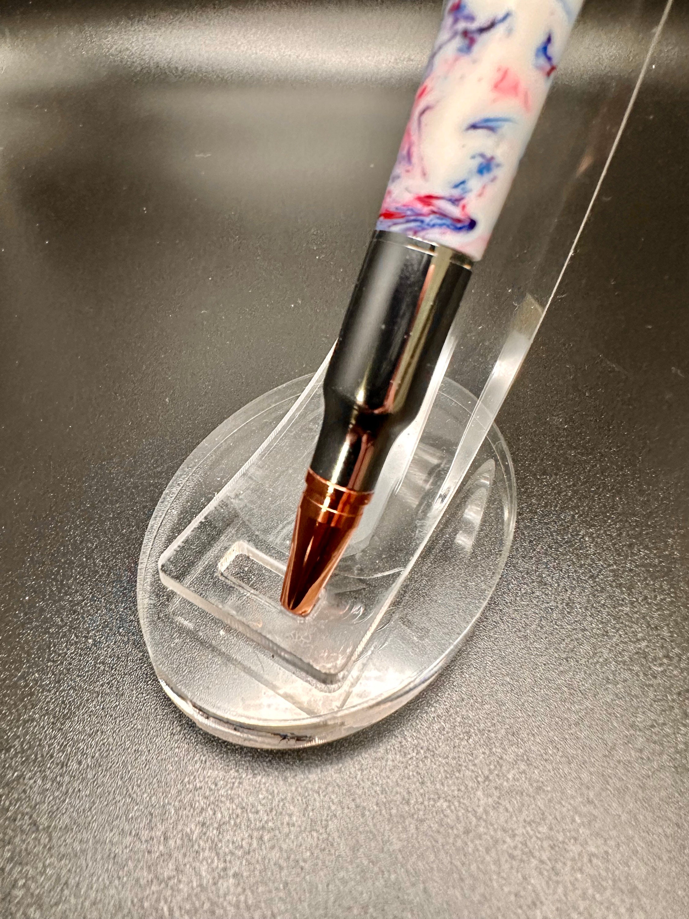 Handmade 30 Caliber Bullet Pen, Red White Blue Epoxy, Chrome Finish - Etsy