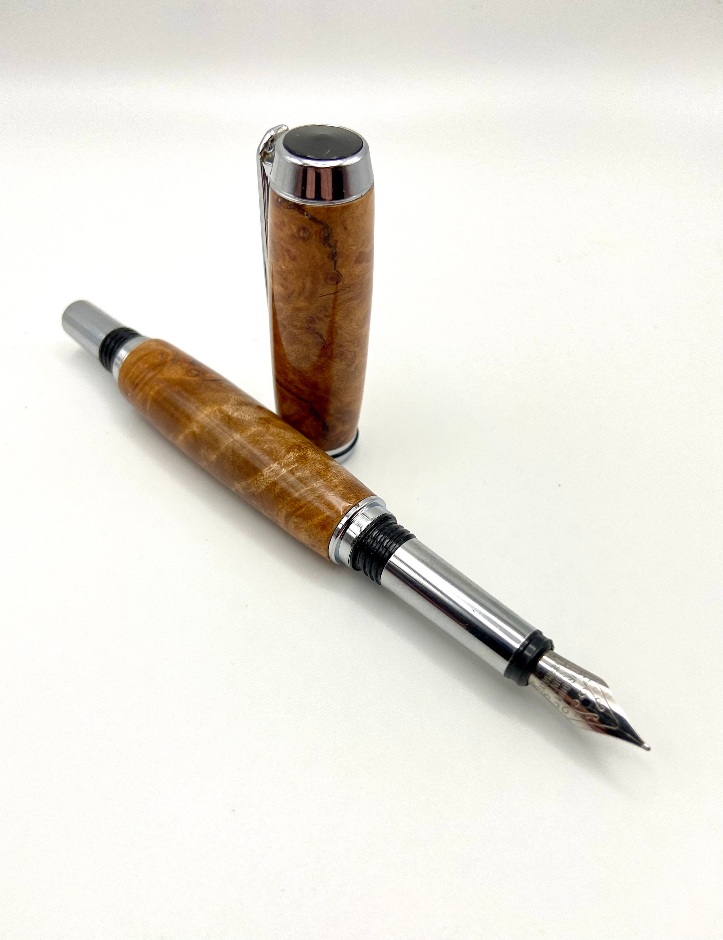 Handmade Cherry Burl Wood Fountain Pen. Jr. Gent Pen Kit - Etsy
