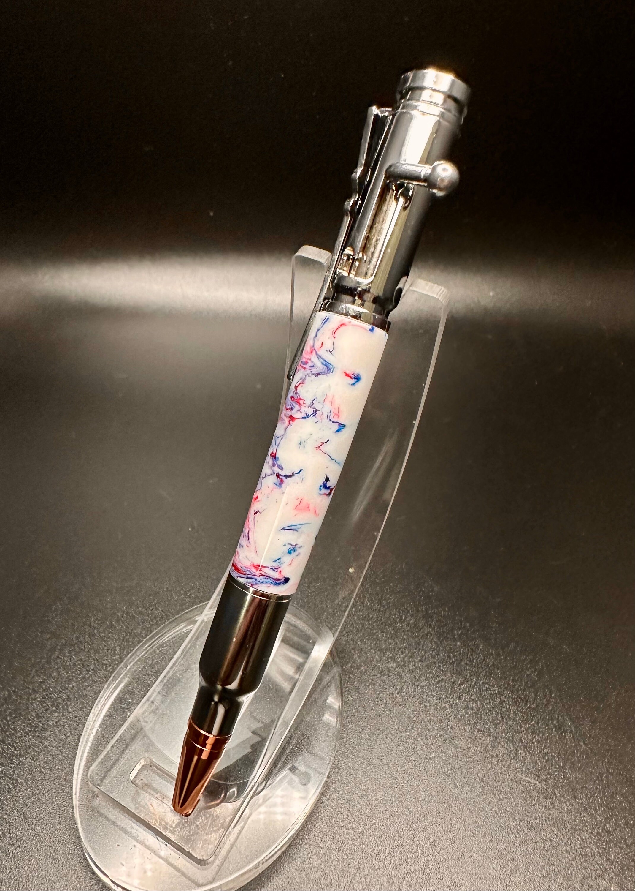Handmade 30 Caliber Bullet Rifle Pen. Made From Red, White and Blue ...