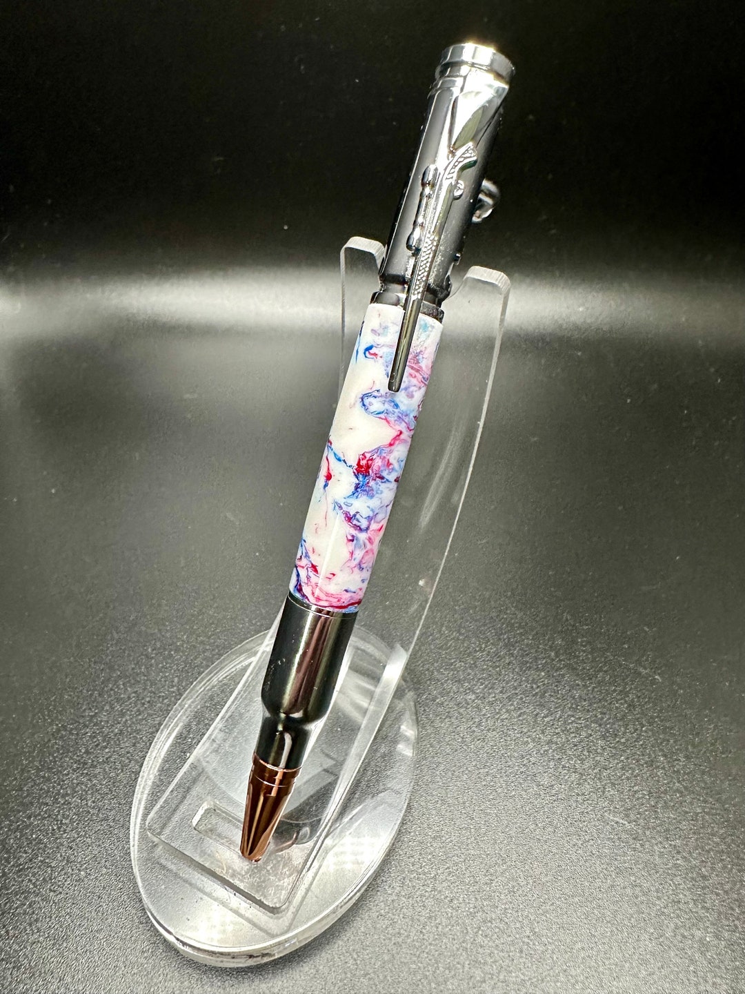 Handmade 30 Caliber Bullet Rifle Pen. Made From Red, White and Blue ...