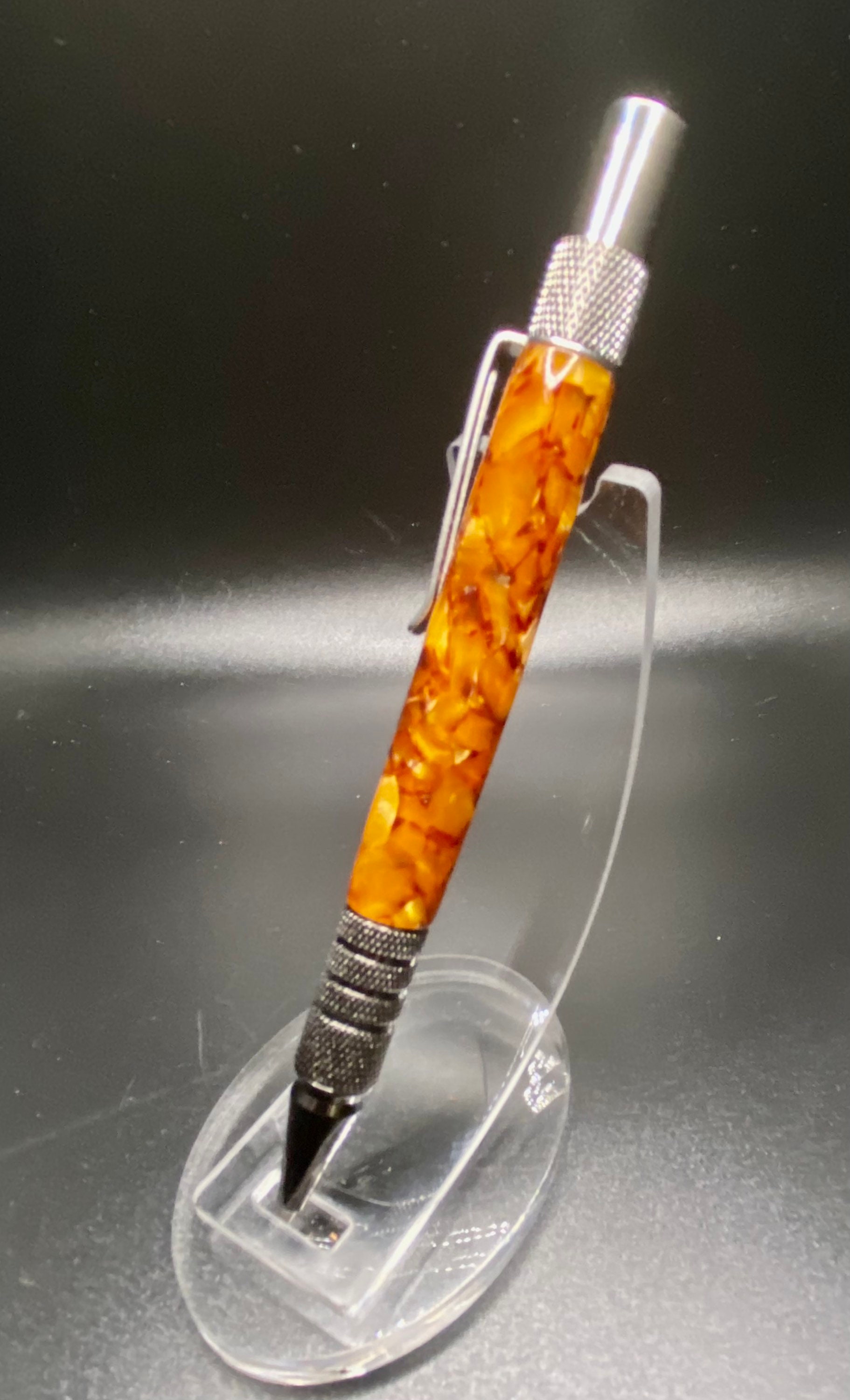 Handmade Mechanical Pencil Cast in Gold Flake With Swirl Epoxy. Gun ...