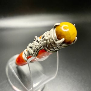 Handmade Dragon Pen. Custom Orange Mica Dragon Pen Design. - Etsy