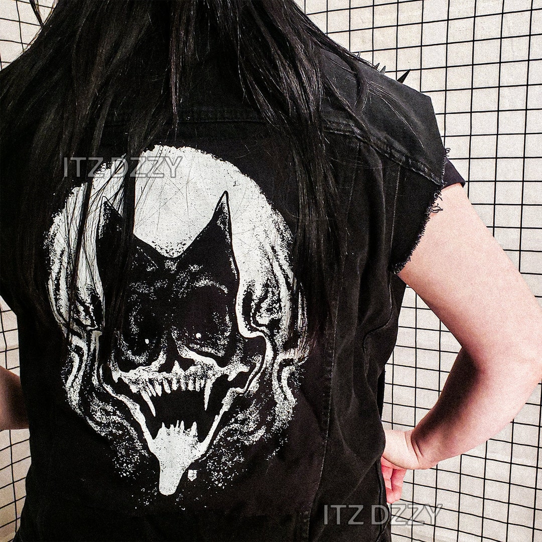Itzdzzy | Grinning Ghoul Back Patch | Sew on Fabric Patch - Etsy