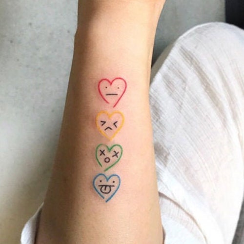 Smiley Frown Face Temporary Tattoo - Etsy