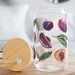 Plum Glass Tumbler With Straw and Bamboo Lid Can Tumbler, Watercolor ...