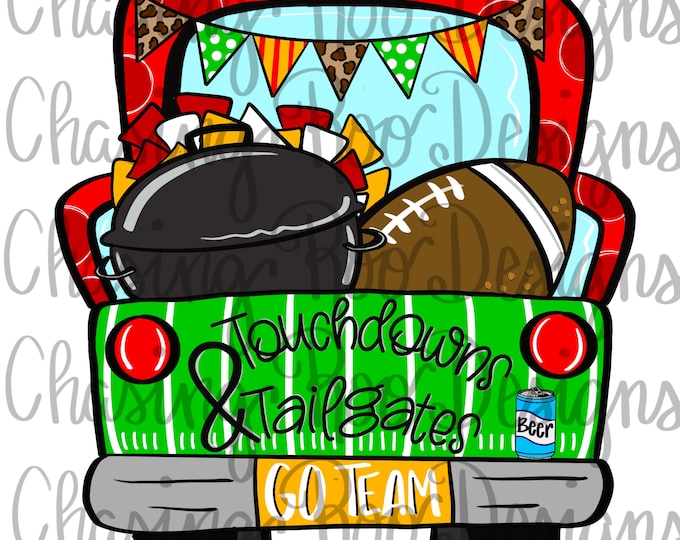 TEMPLATE Touchdown Football Truck Template Football Door Hanger ...