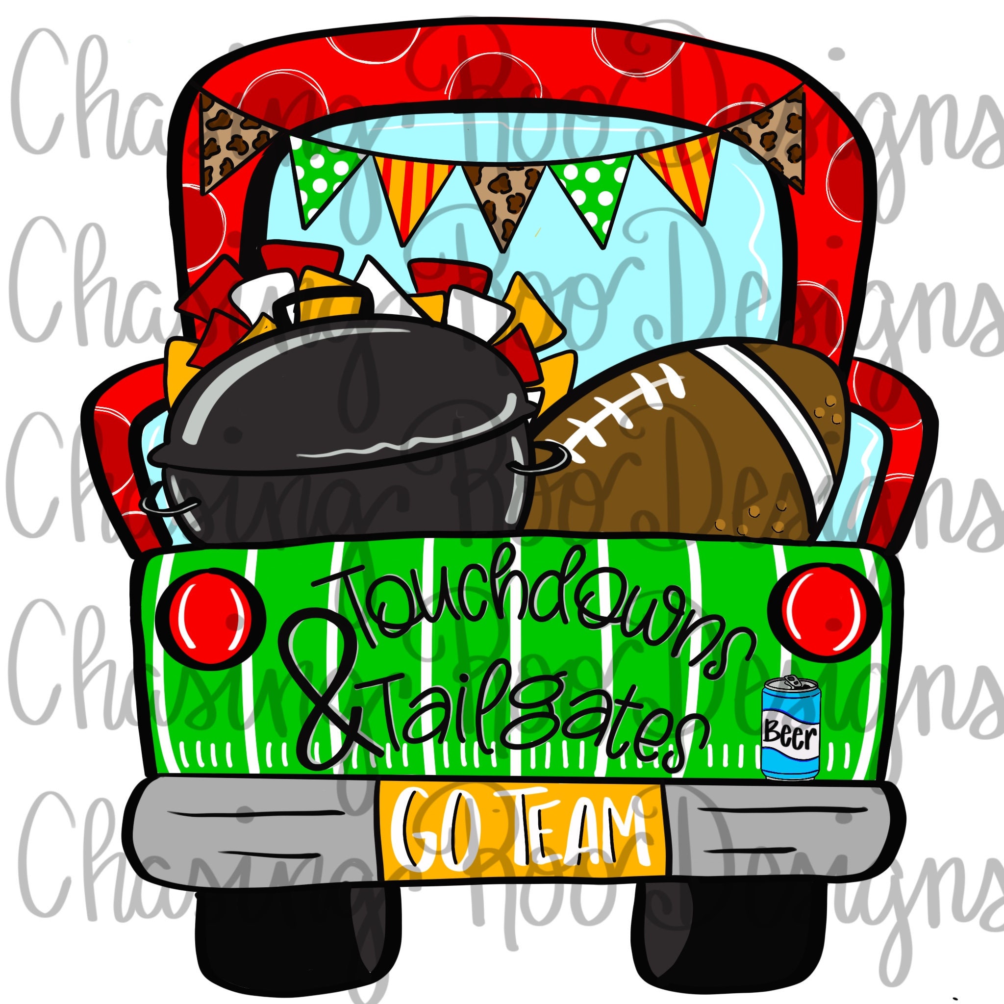 TEMPLATE Touchdown Football Truck Template Football Door - Etsy