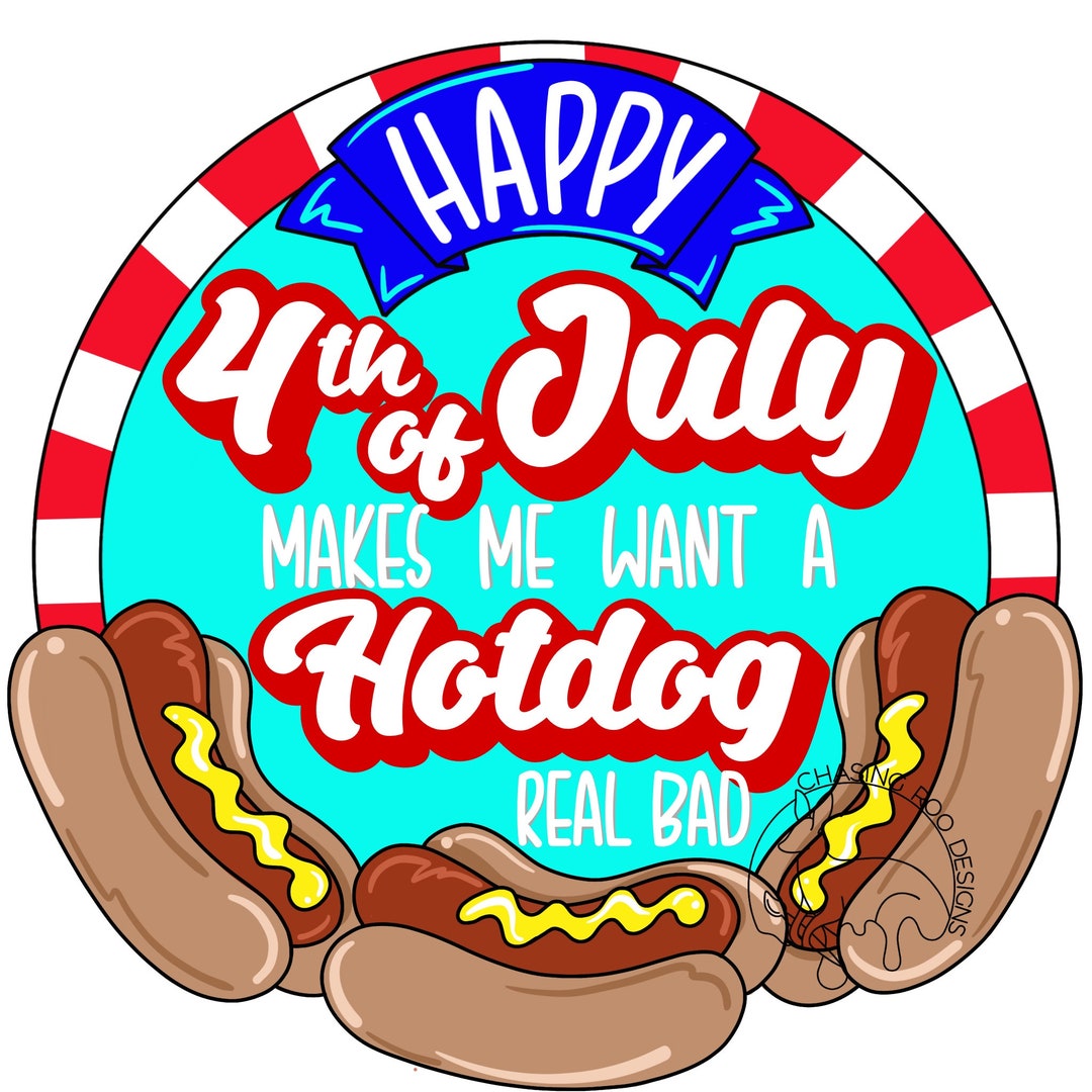 TEMPLATE Fourth of July Door Hanger Template Hotdog Party Summer Door ...