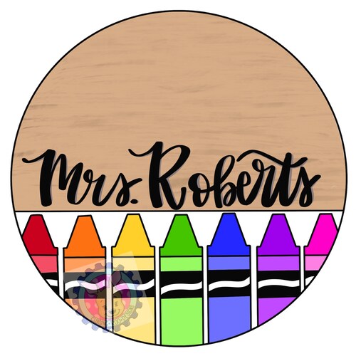 Teacher Crayon Door Hanger Template. - Etsy