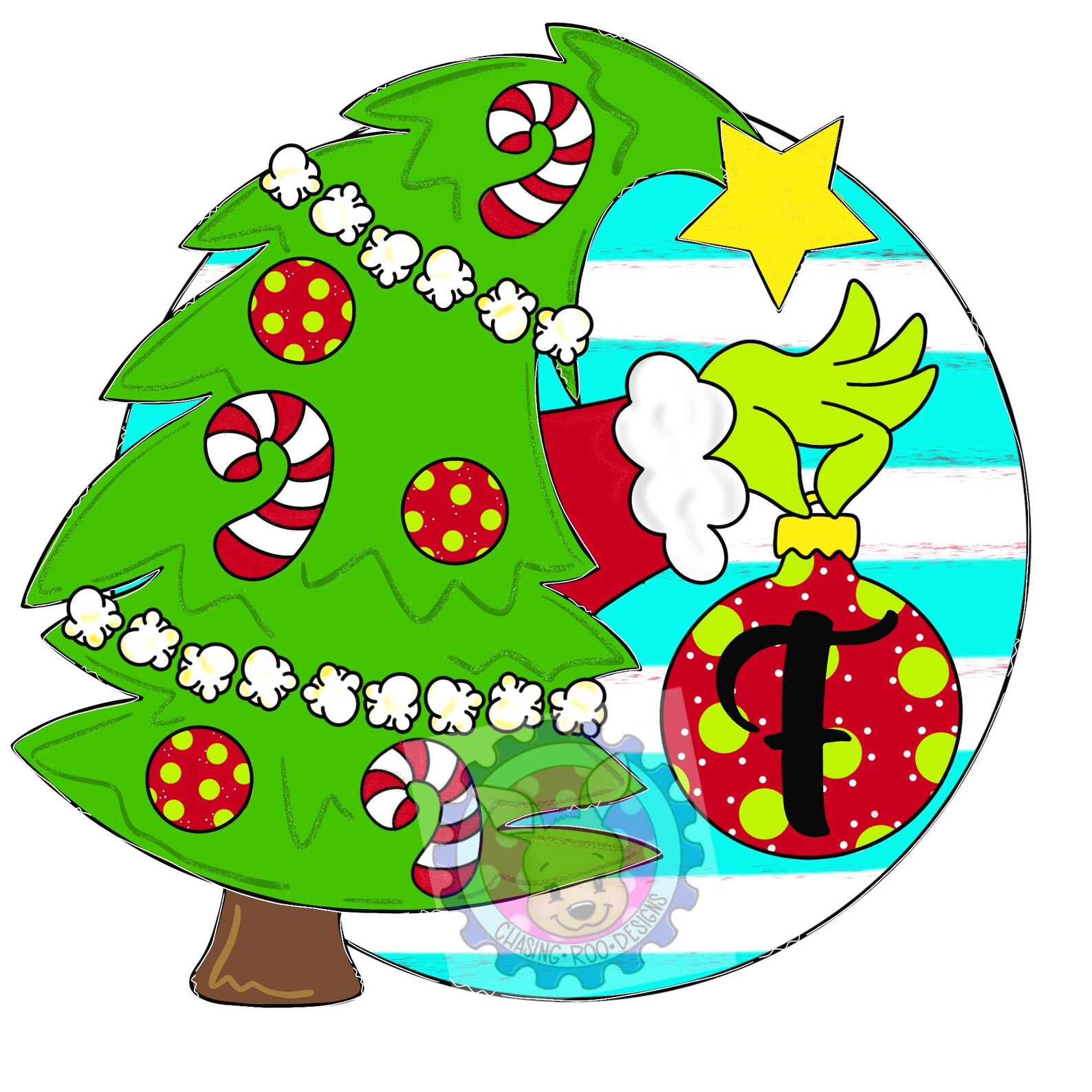 Template Christmas Tree Door Hanger Template Christmas Etsy