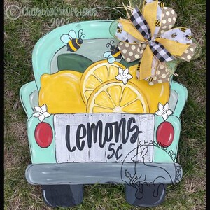 TEMPLATE Lemon Truck Door Hanger Template Summer Lemon Sign Door Hanger ...