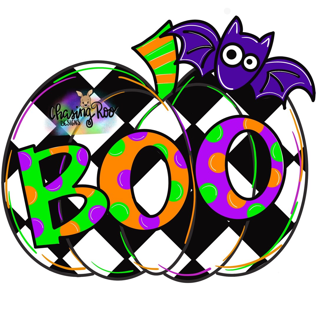 TEMPLATE Boo Pumpkin Halloween Pumpkin Cute Halloween Template Bat Door ...