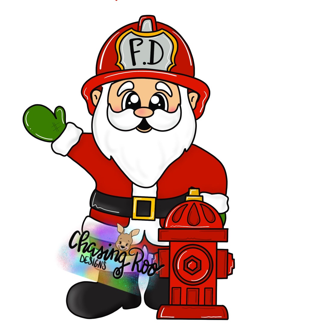TEMPLATE Santa Fireman Door Hanger Template Christmas Fireman Santa - Etsy