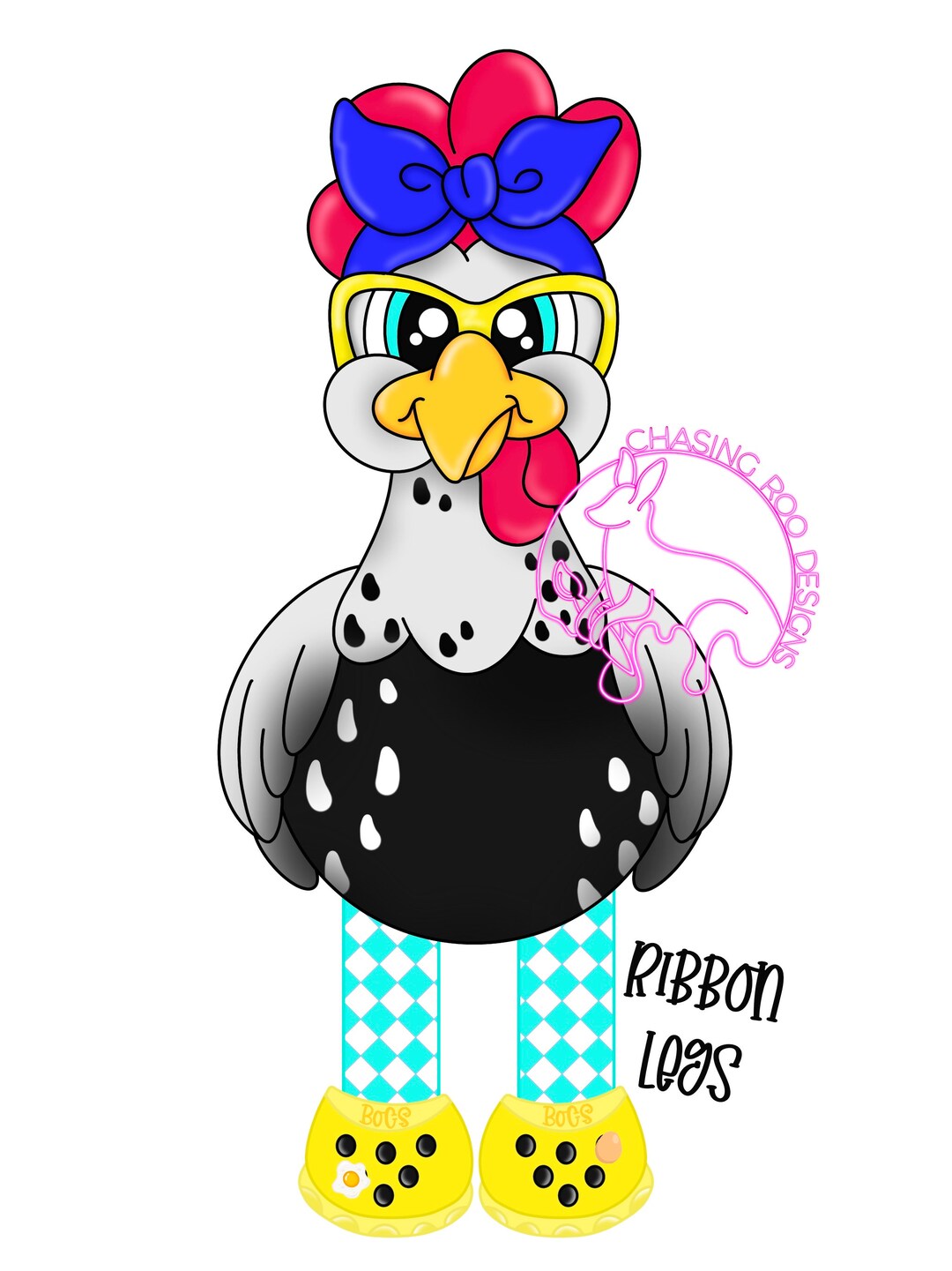 TEMPLATE Chicken Door Hanger Template Ribbon Leg Template Chicken Funny ...