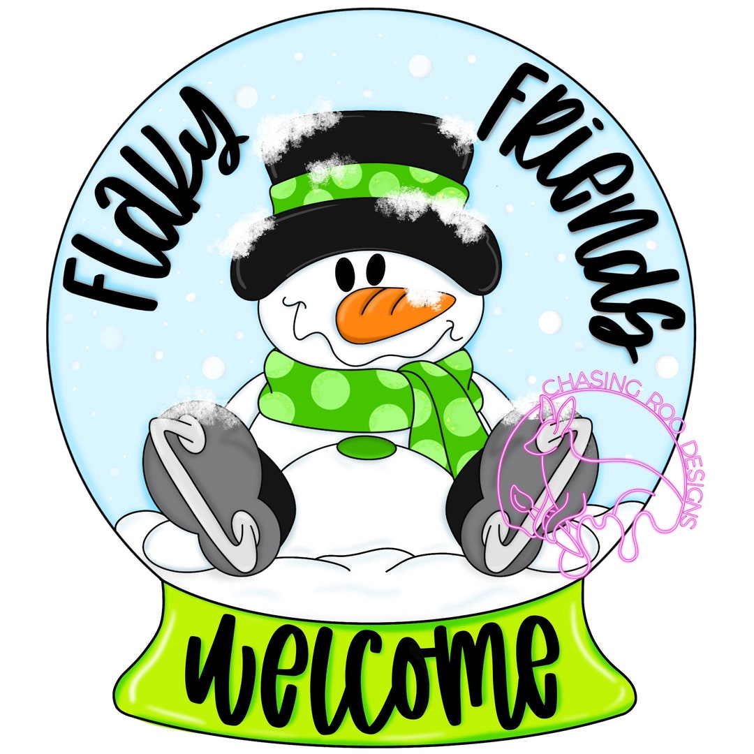 TEMPLATE Snow Globe Door Hanger Template Snowman Welcome Winter Cute ...
