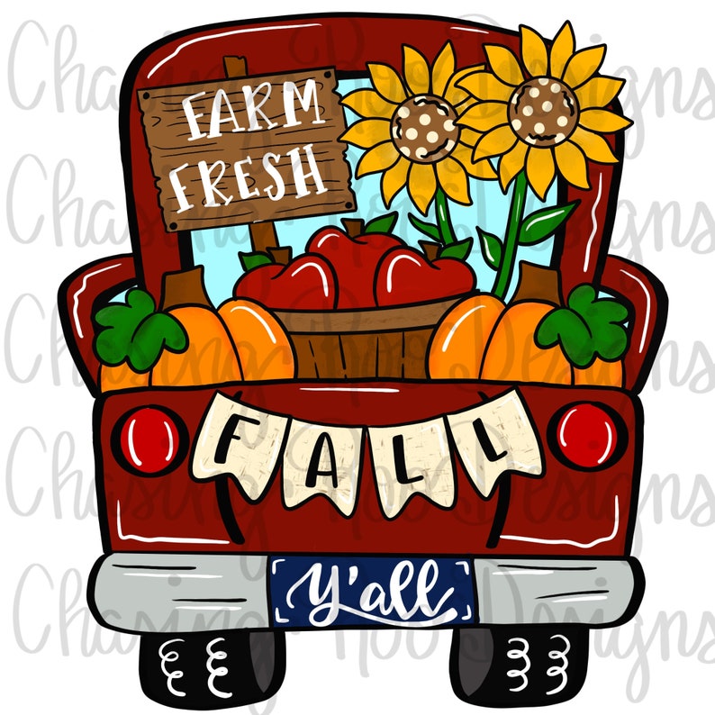 TEMPLATE Fall Truck template Harvest Truck Pumpkins - Etsy México