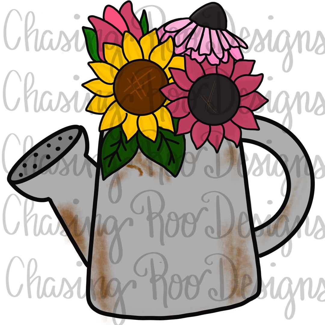 TEMPLATE Watering Can With Flowers Flower Door Hanger Rustic Door ...