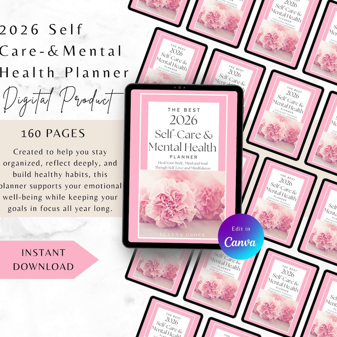 2026 Mental Health Planner | Self-care Journal, Mood Tracker (digital ...