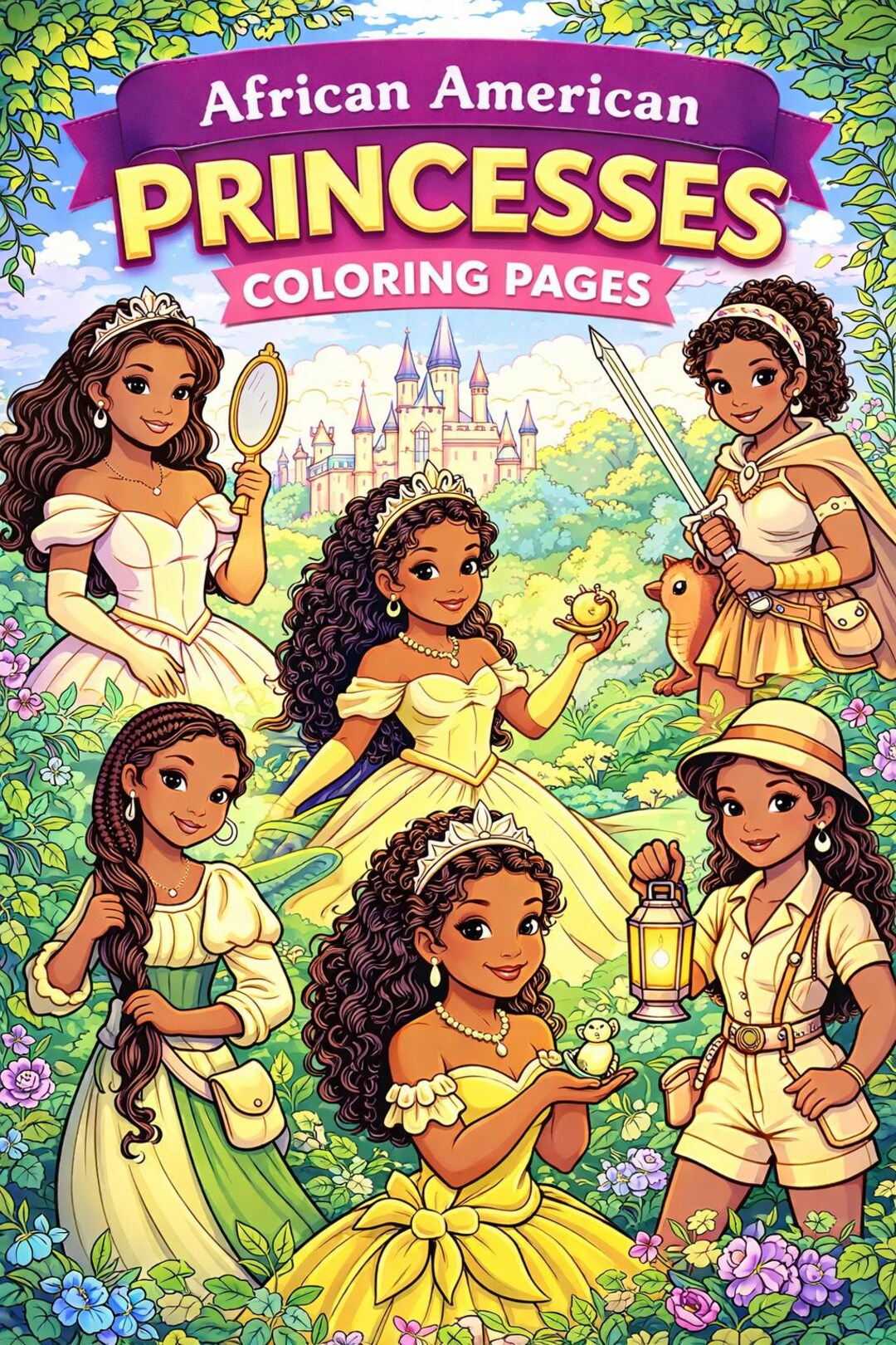Black Princesses Coloring Pages - Etsy