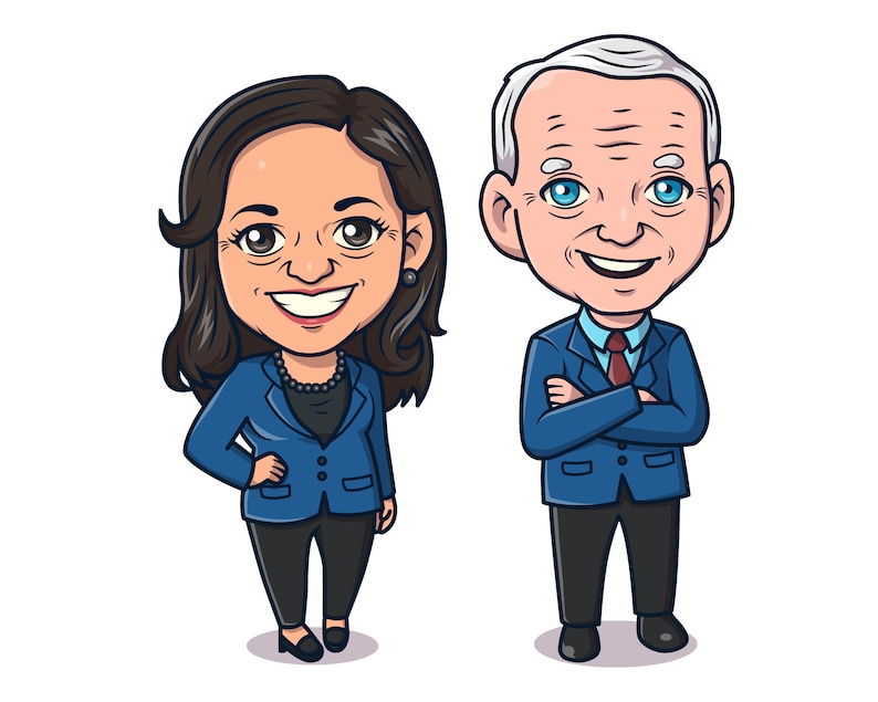 Kawaii President Joe Biden Vice President Kamala Harris SVG - Etsy