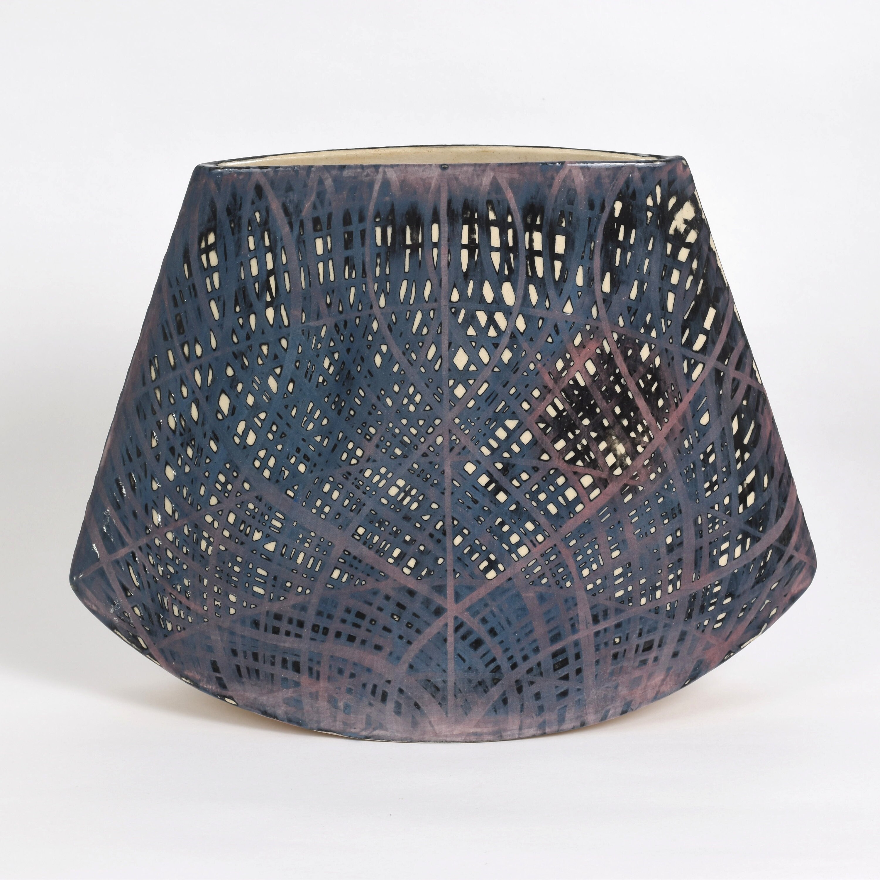 Flat Ceramic Vase, Hand Painted, One of a Kind - Etsy