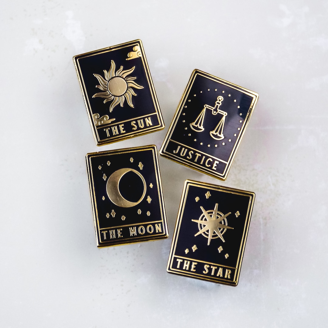 Minimalist Tarot Card Enamel Pins - Etsy