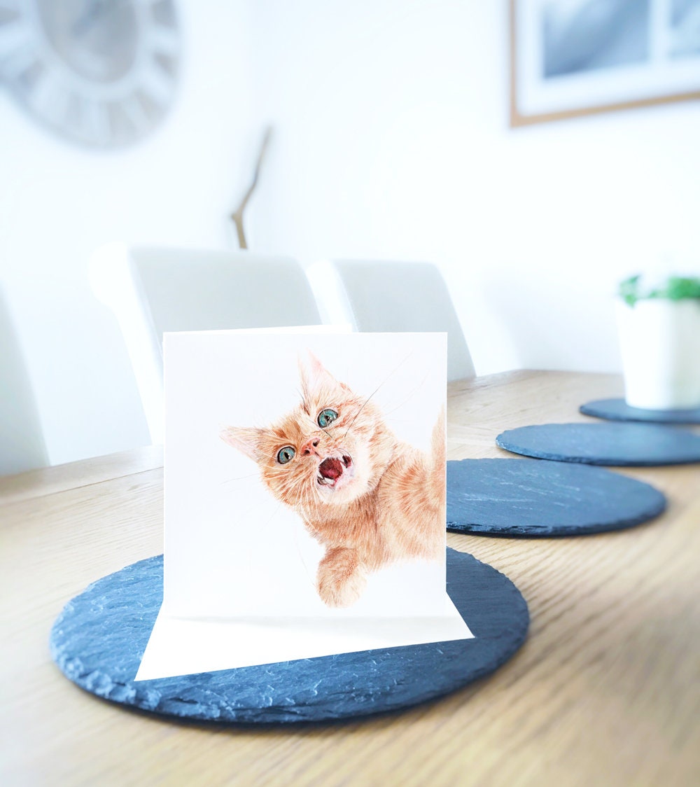 GINGER CAT, Realistic Coloured Pencil Drawing, Cat Lovers, Cornish Cat ...