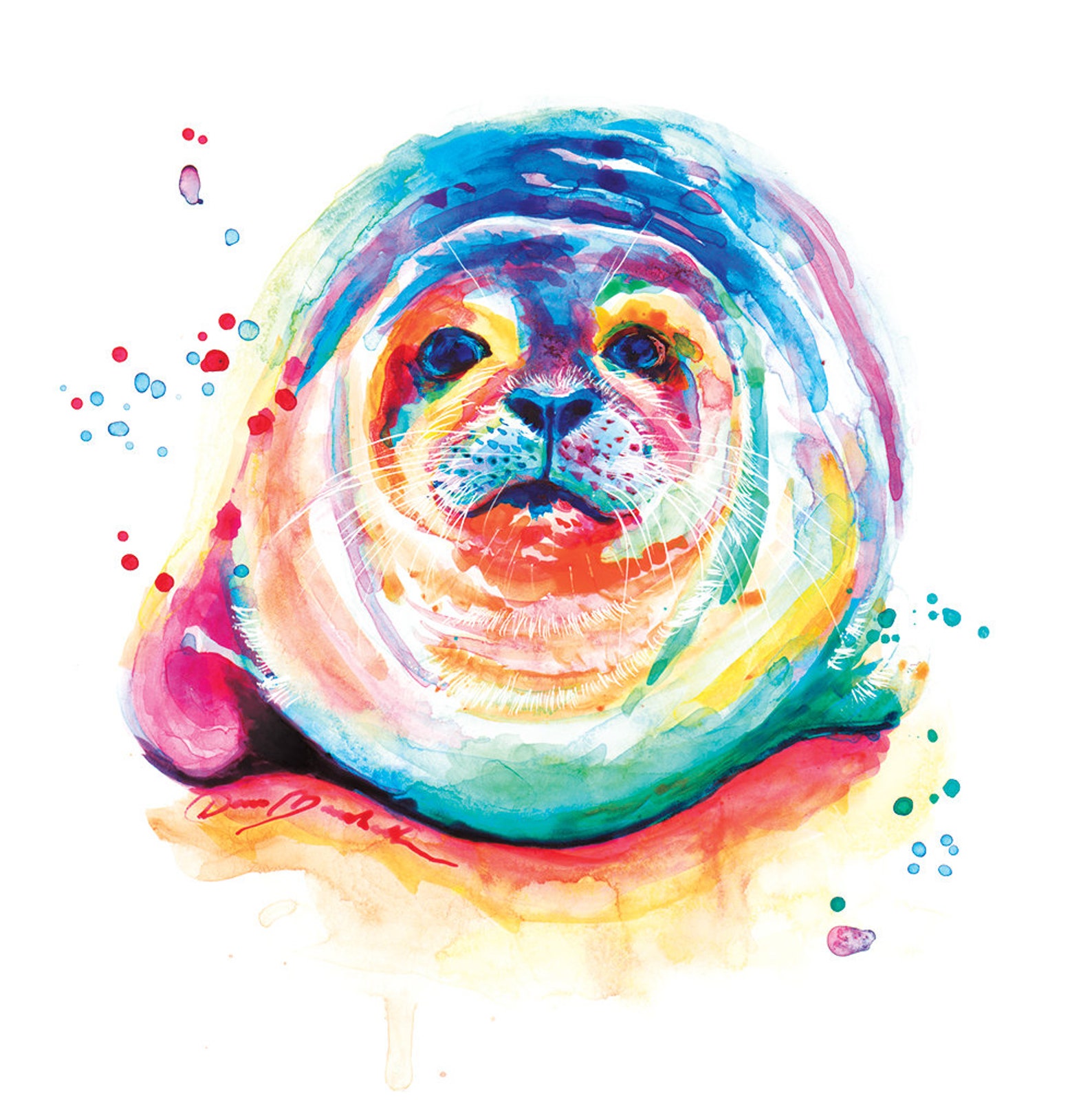 SEA SEAL Watercolour, Cornish Sealife Animal Art Print From Cornwall by ...