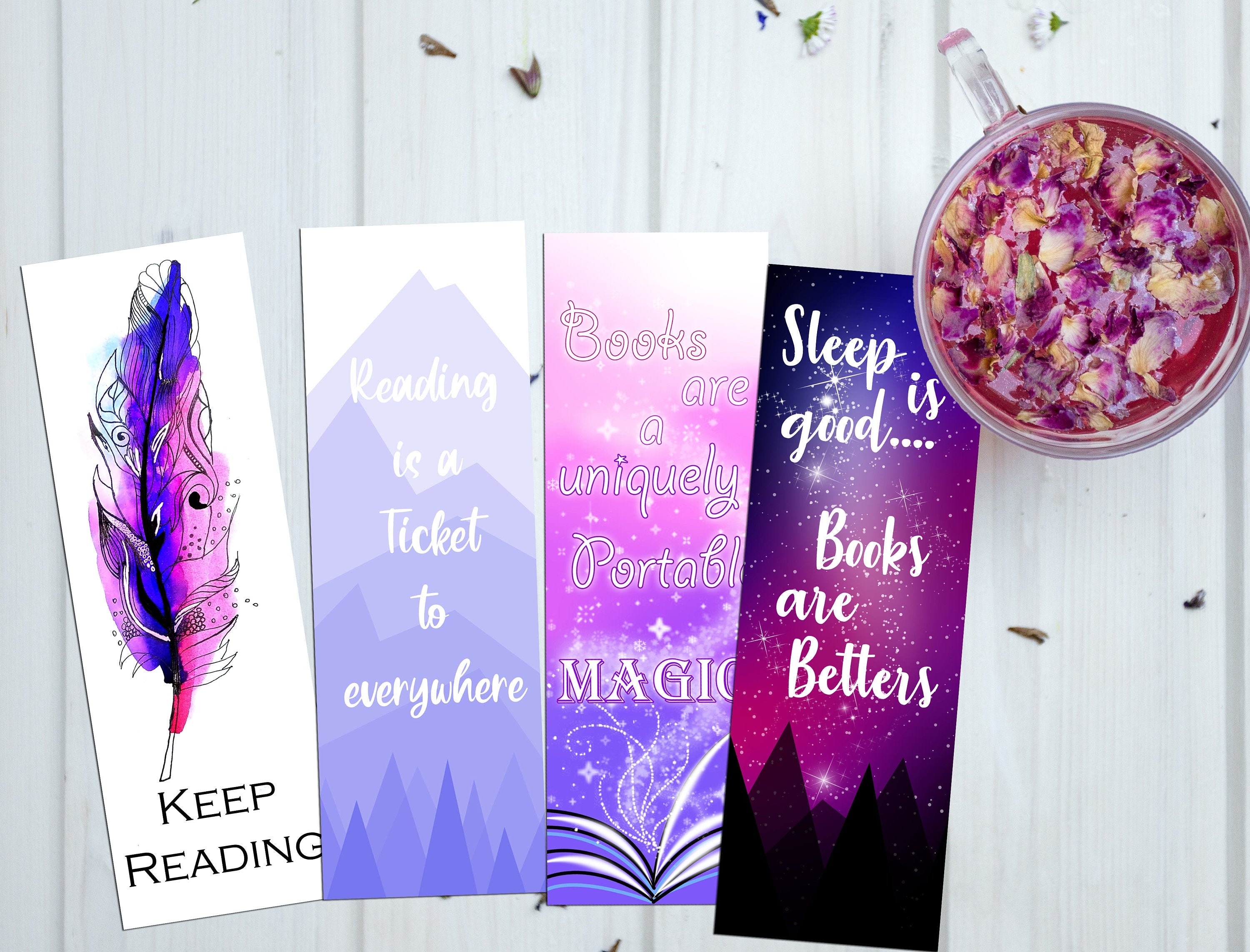 Wall Decor Home & Living Quote Printable Bookmark Set Download and ...