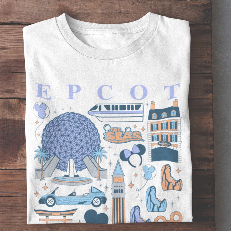 Epcot Center Park Icons T-shirt - Etsy